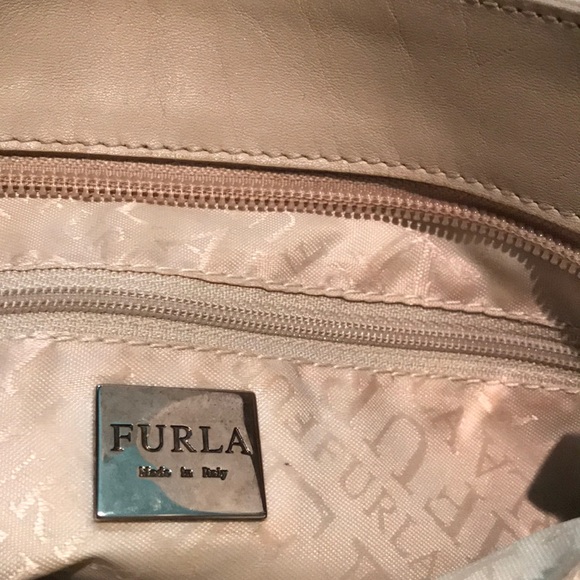 Furla | Bags | Furla Cream Leather Shoulder Bag Chain Strap | Poshmark